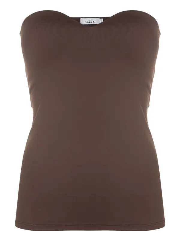 AMIR SLAMA Strapless Tube Top - Brown