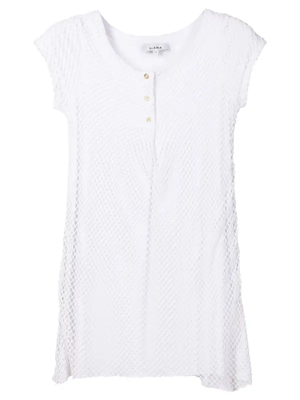 AMIR SLAMA Knit-overlay Mini Dress - White