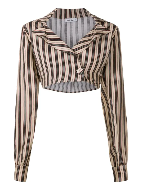 AMIR SLAMA Striped Cropped Blouse - Multicolour