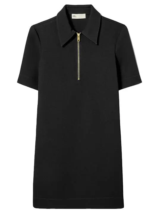 Tory Burch Crepe Polo A-line Dress - Black