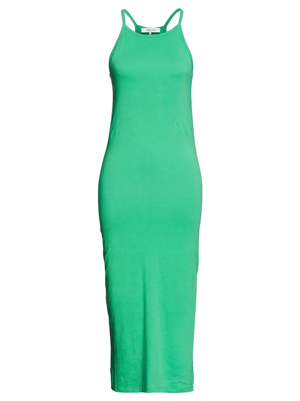 FRAME Pima Cotton-jersey Midi Dress - Green