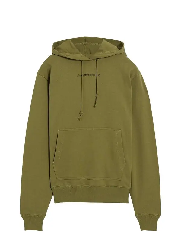 Helmut Lang Printed French Cottonterry Hoodie - Leaf Green