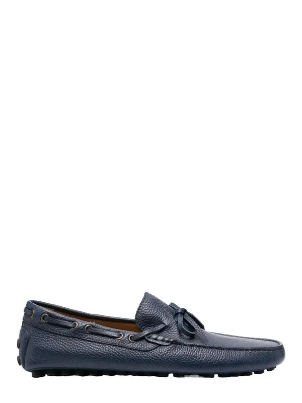 DOUCAL'S Lace-up Leather Loafers - Blue