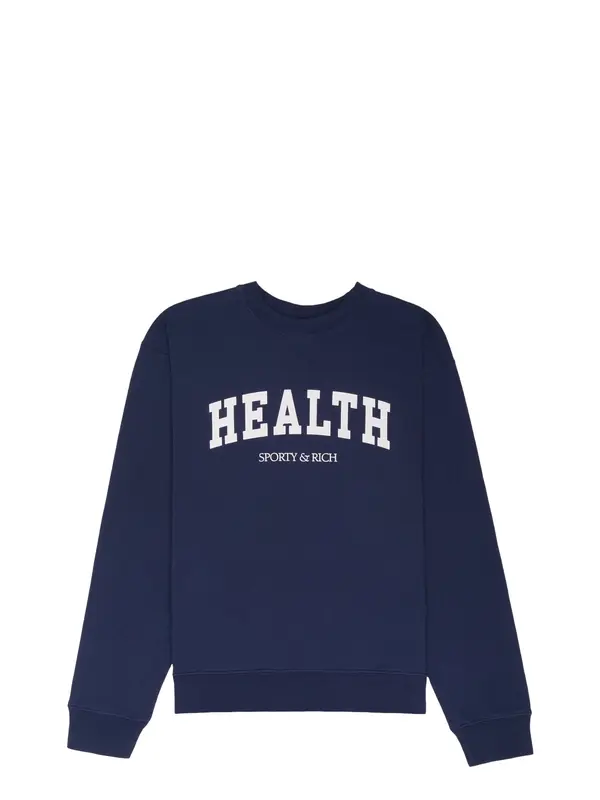 SPORTY & RICH Health Ivy Logo-print Sweatshirt - Blue