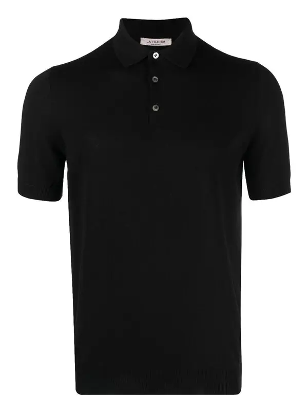 FILERIA Piqué Cotton Polo Shirt - Black