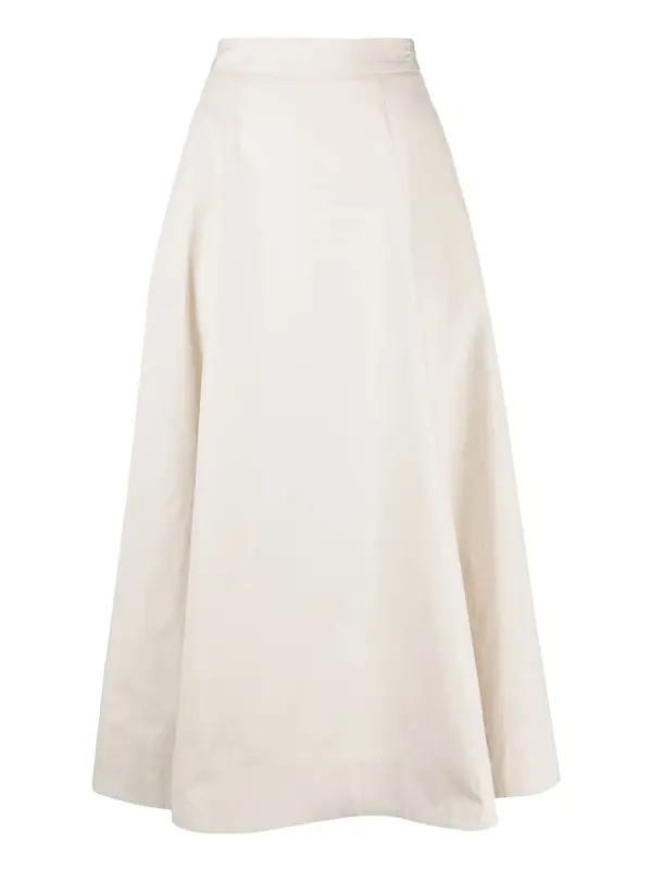 Lorena Antoniazzi Pleated Cotton Midi Skirt - Neutrals