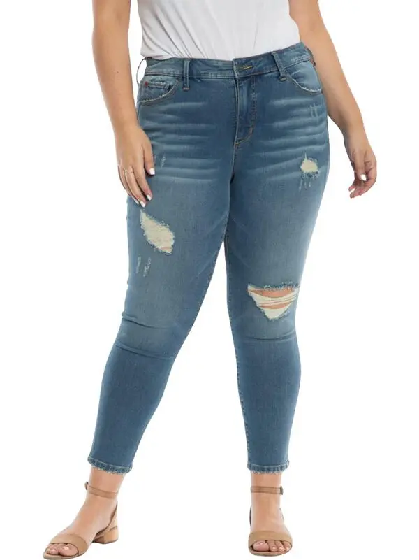 SLINK JEANS Ripped High-waist Skinny Jeans - Ariah