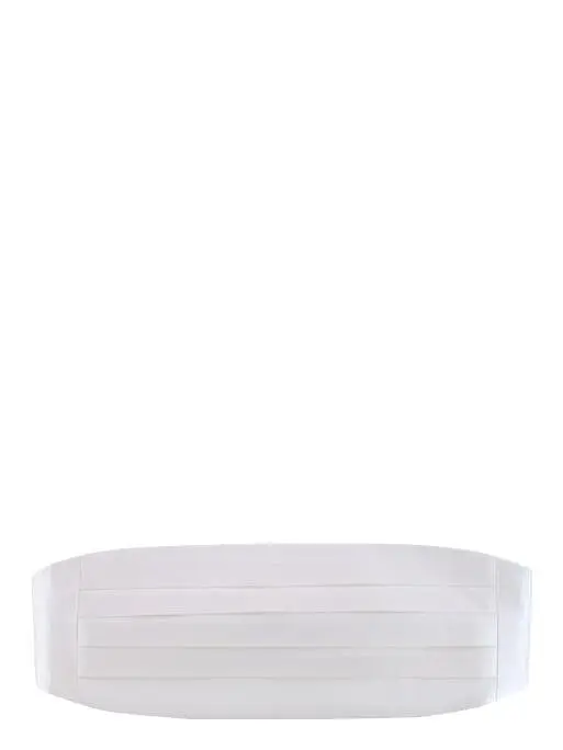 Trafalgar Sutton Solid Silk Cummerbund - Ivory