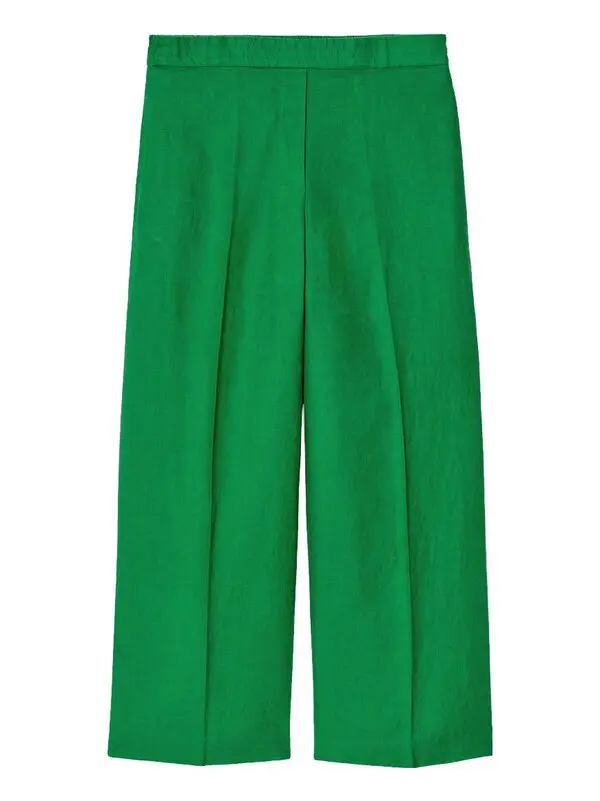 Cos Straight-leg Tailored Linen Pants - Green