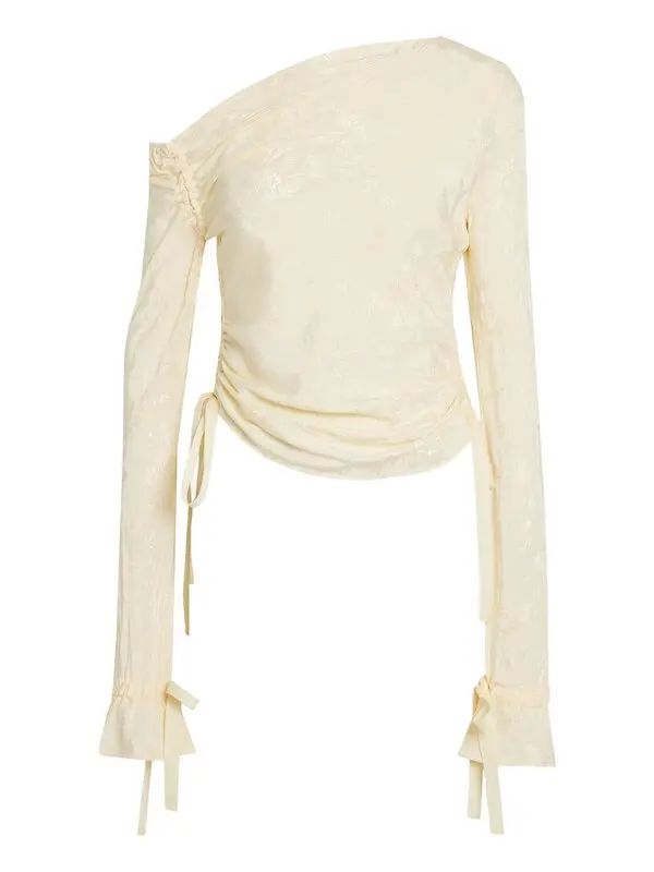 THE LINE BY K One-shoulder Jacquard Top - Cream