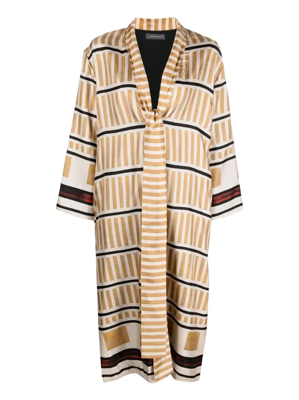 Lorena Antoniazzi Abstract-print Kaftan Dress - Neutrals