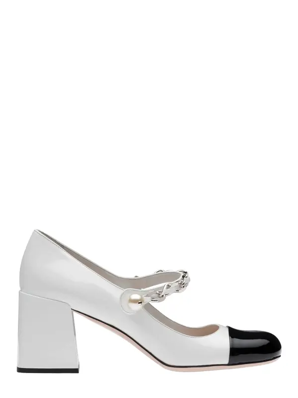 Miu Miu 80mm Chain-strap Pumps - White