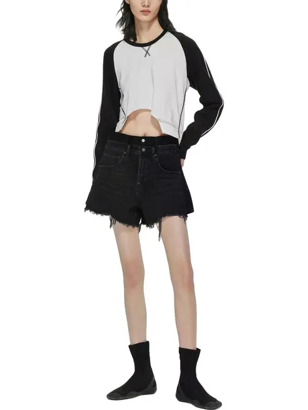 JNBY Raw-cut Denim Shorts - Black