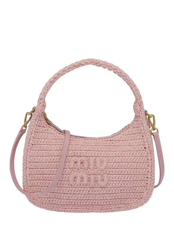 Miu Miu Mini Wander Crochet Shoulder Bag - Pink
