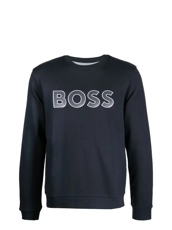 BOSS Salbo Logo-embroidered Sweatshirt - Black