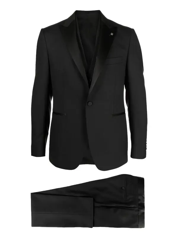 Tagliatore Slim-cut Three-piece Dinner Suit - Black