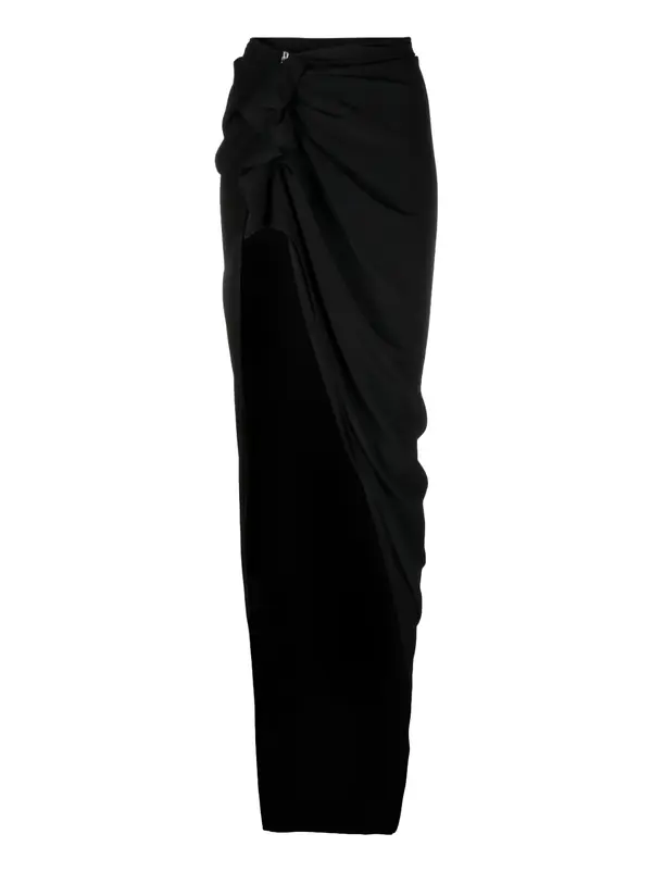 Rick Owens Ruffle-trim Draped Maxi Skirt - Black
