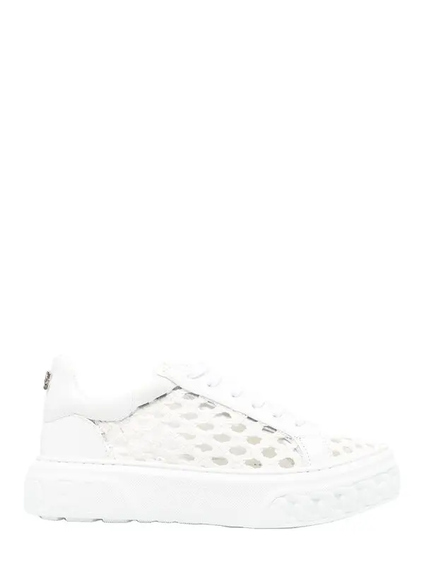Casadei Cut-out Low-top Leather Sneakers - White