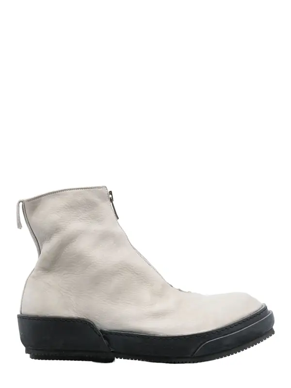 Guidi Round-toe Zip-up Boots - Grey