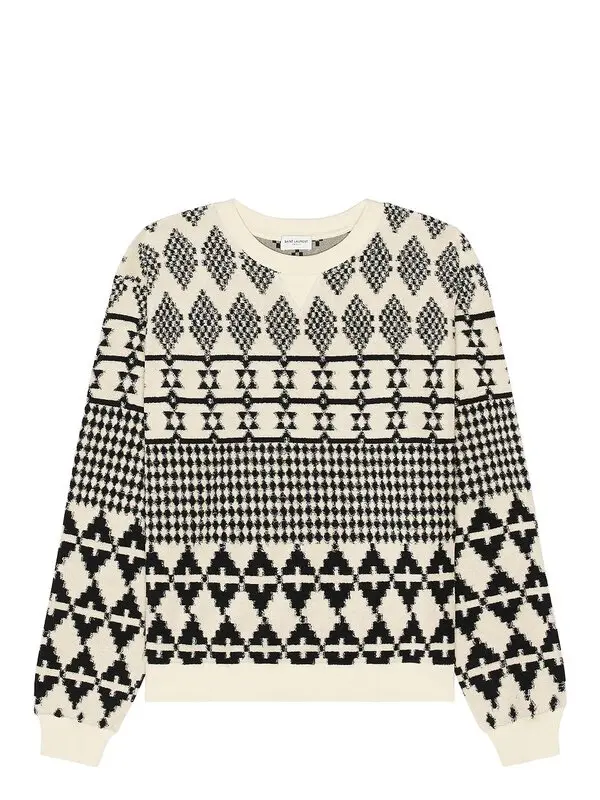 Saint Laurent Raglan Sweater - Naturel & Noir