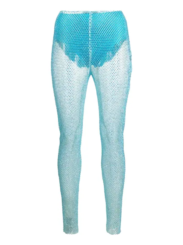 Giuseppe Di Morabito Metallic Fishnet Leggings - Blue