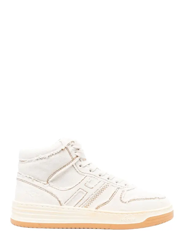 Hogan Contrast-stitch High-top Sneakers - Neutrals