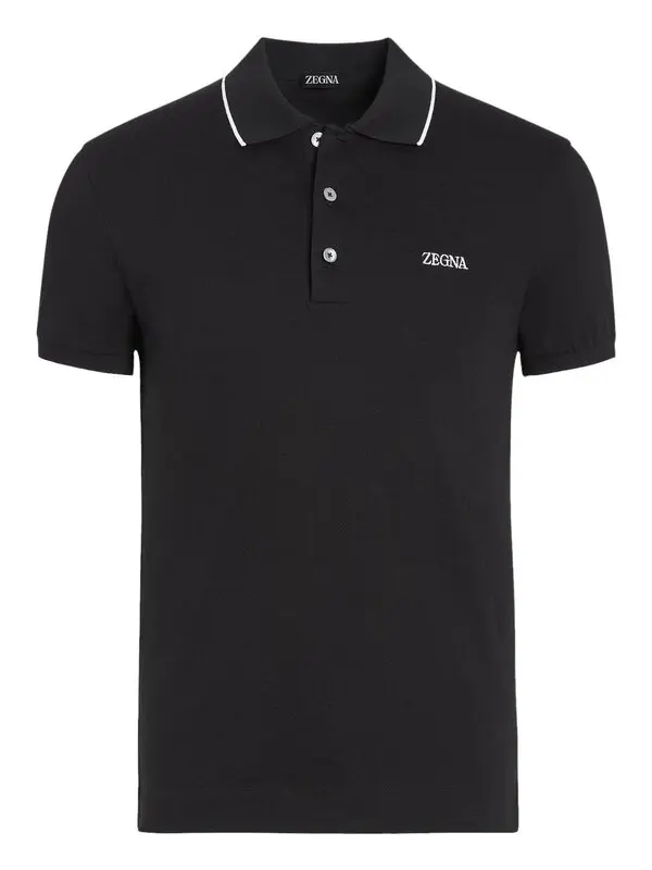Zegna Cotton Polo Shirt - Black