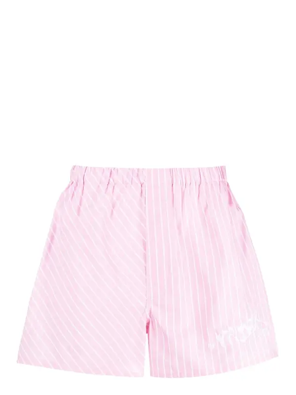 PALMER Embroidered-logo Striped Shorts - Pink