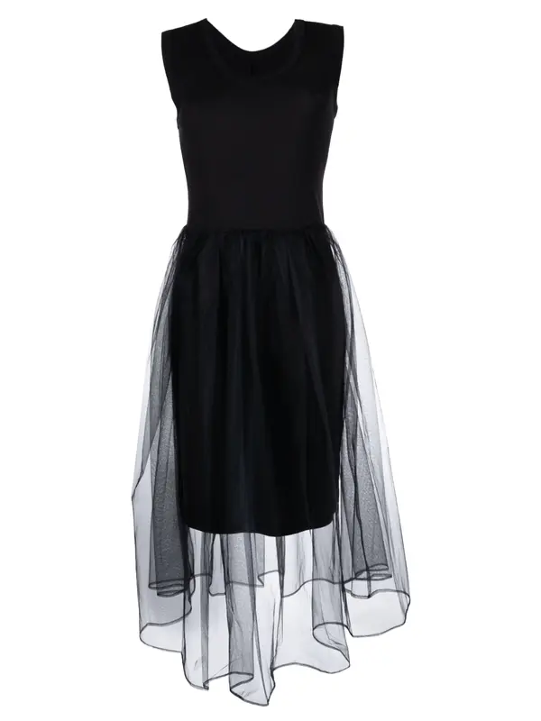 JNBY Sleeveless Tulle-panel Dress - Black