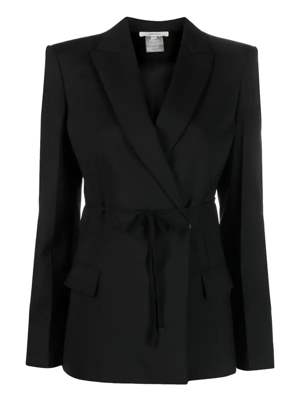 NENSI DOJAKA Belted Wool-blend Blazer - Black