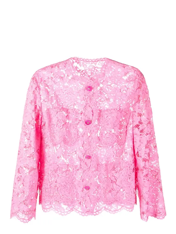 Dolce & Gabbana Scalloped Lace Jacket - Pink
