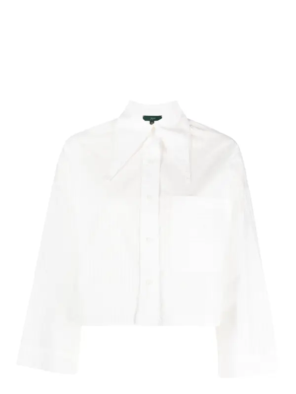 MAISON JEJIA Cropped Striped Shirt - White