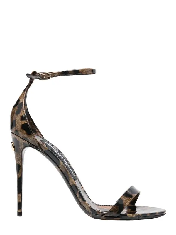 Dolce & Gabbana Leopard Print Stiletto Sandals - Brown