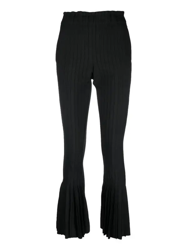 Sacai Pleated Flared Trousers - Black