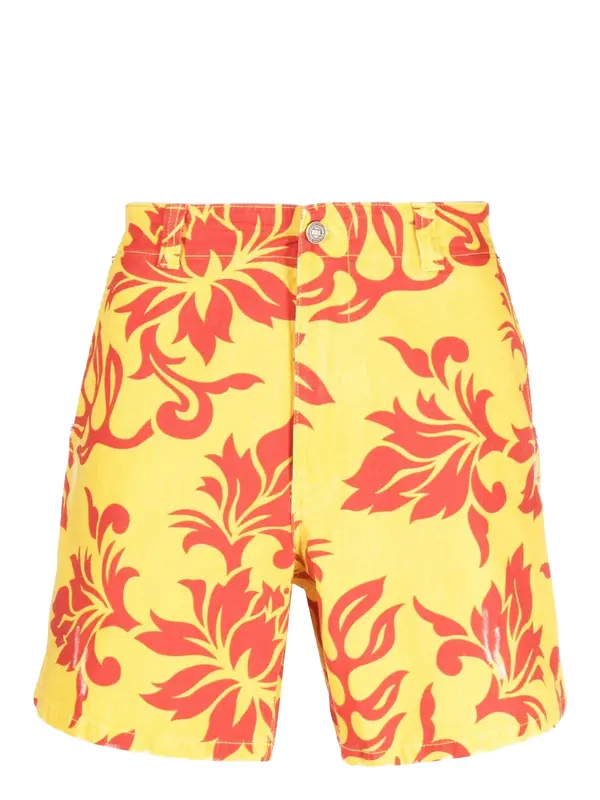 ERL Graphic-print Shorts - Yellow