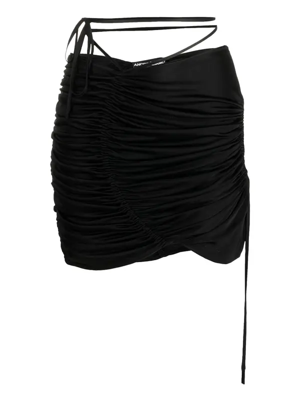 ANDREĀDAMO Cut-out Asymmetric Skirt - Black