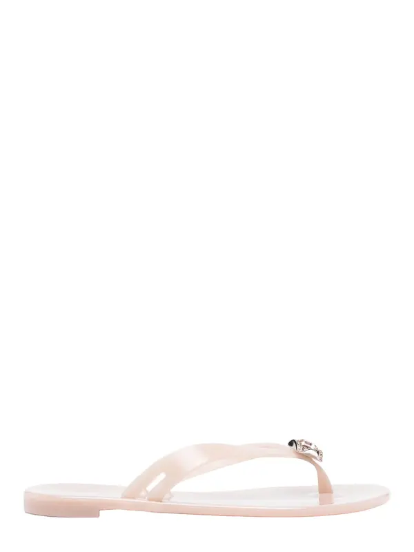 Casadei Crystal-embellished Flip Flops - Neutrals