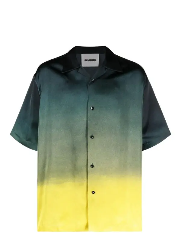JIL SANDER Gradient-effect Short-sleeve Shirt - Green