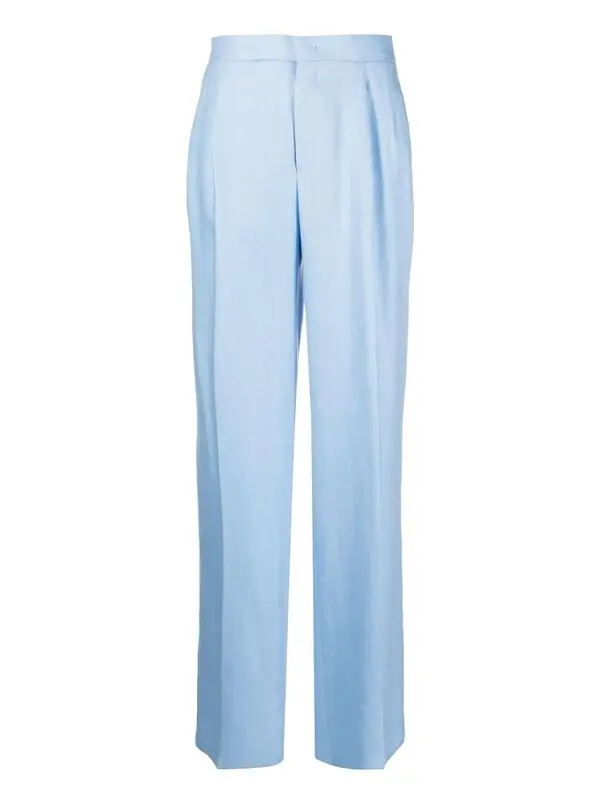 Tagliatore High-waisted Pleated Trousers - Blue