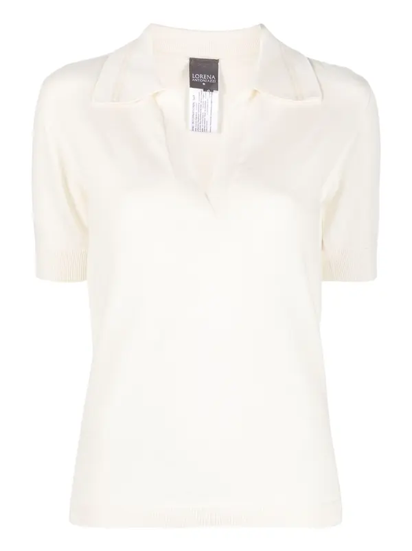 Lorena Antoniazzi Short-sleeve Knitted Polo Shirt - Neutrals