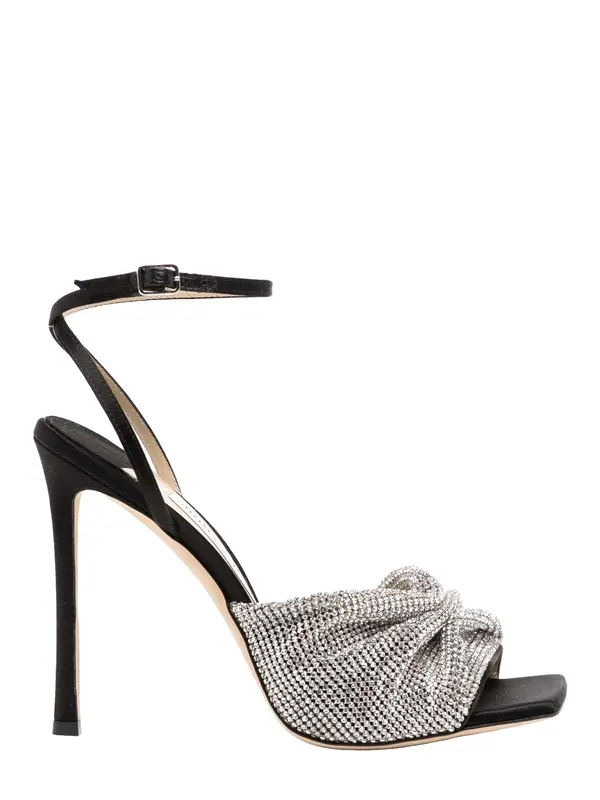 JIMMY CHOO Naria 115mm Crystal-embellished Sandals - Black