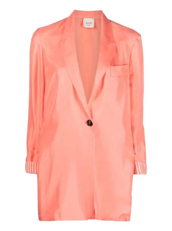 ALYSI Single-breasted Silk Blazer - Orange