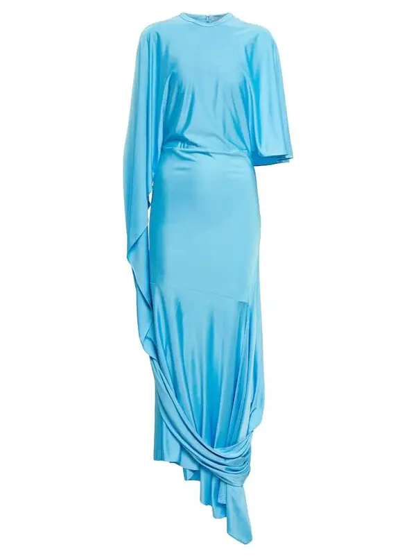 Stella McCartney Draped Asymmetric Maxi Dress - Blue