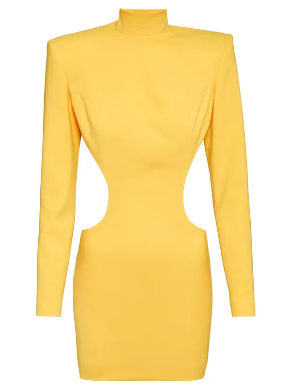 MONOT Mônot Cutout Crêpe Minidress - Yellow