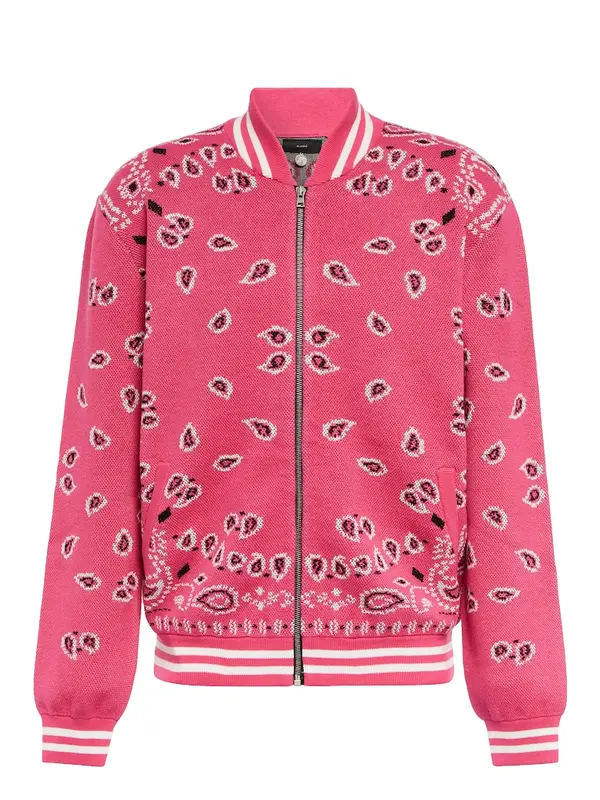 Alanui Bandana Jacquard Bomber Jacket - Pink