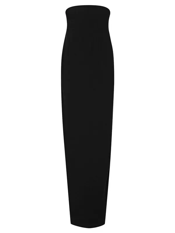 Oscar De La Renta Strapless Draped Column Gown - Black