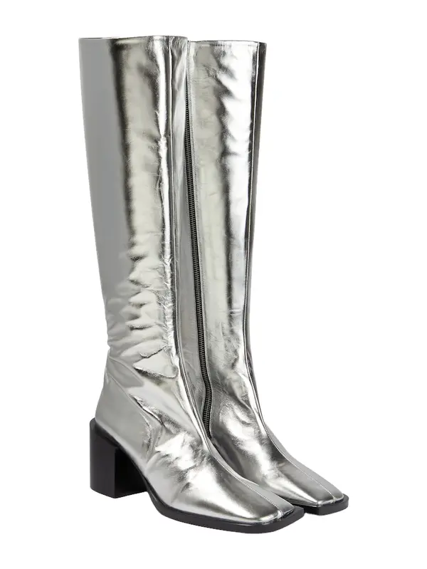 JIL SANDER Leather Knee-high Boots - Metallic