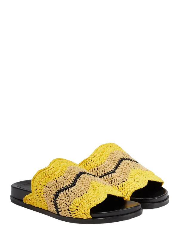 Marni X No Vacancy Inn Fussbett Raffia Slides - Beige