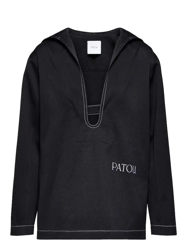 Patou Logo Cotton Top - Blue