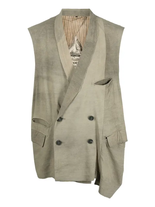 ZIGGY CHEN Asymmetric Double-breasted Jacket - Green